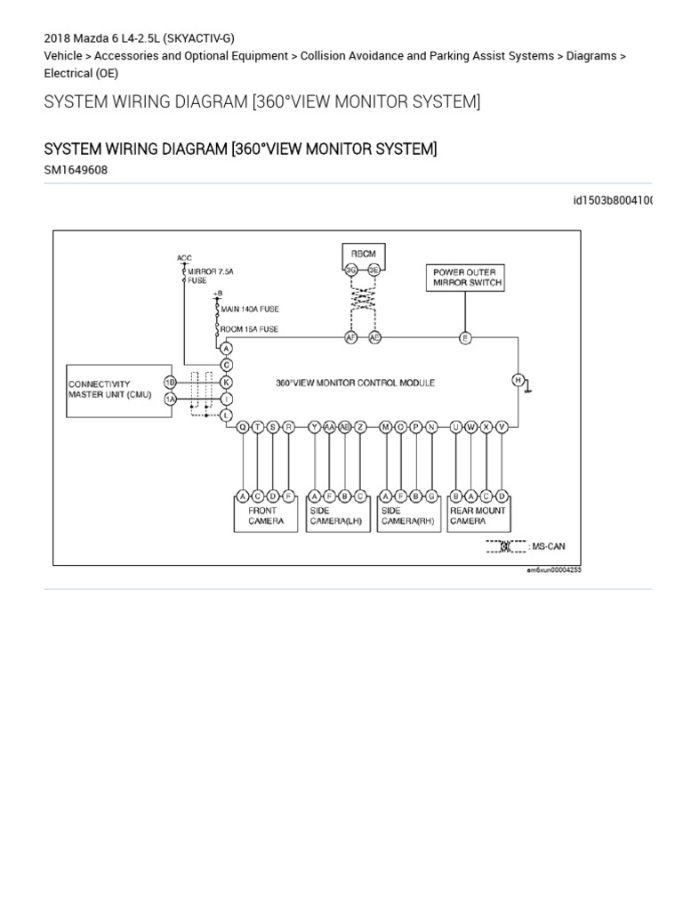 SYSTEM WIRING DIAGRAM (360°VIEW MONITOR SYSTEM) (Collision Avoidance ...