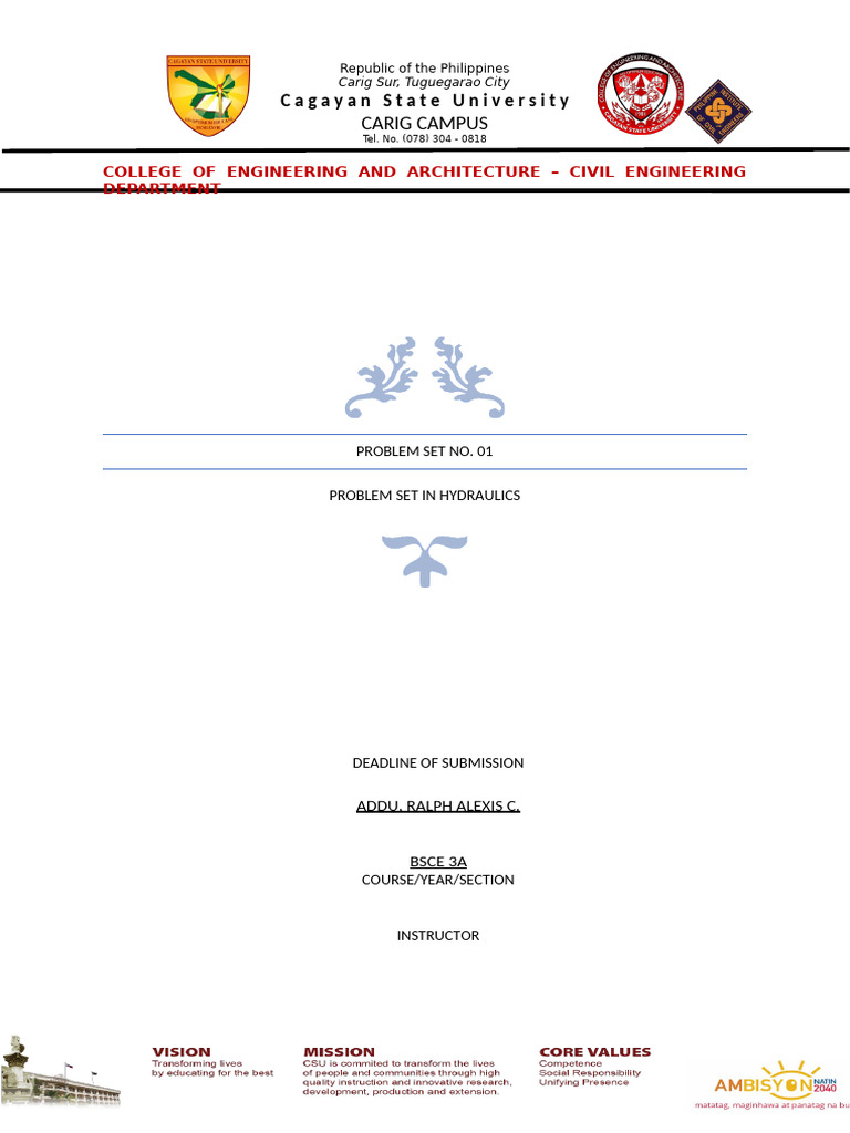 PROBLEM SET NO. 01 Hoop Tension and Dams | PDF | Pressure | Stress ...