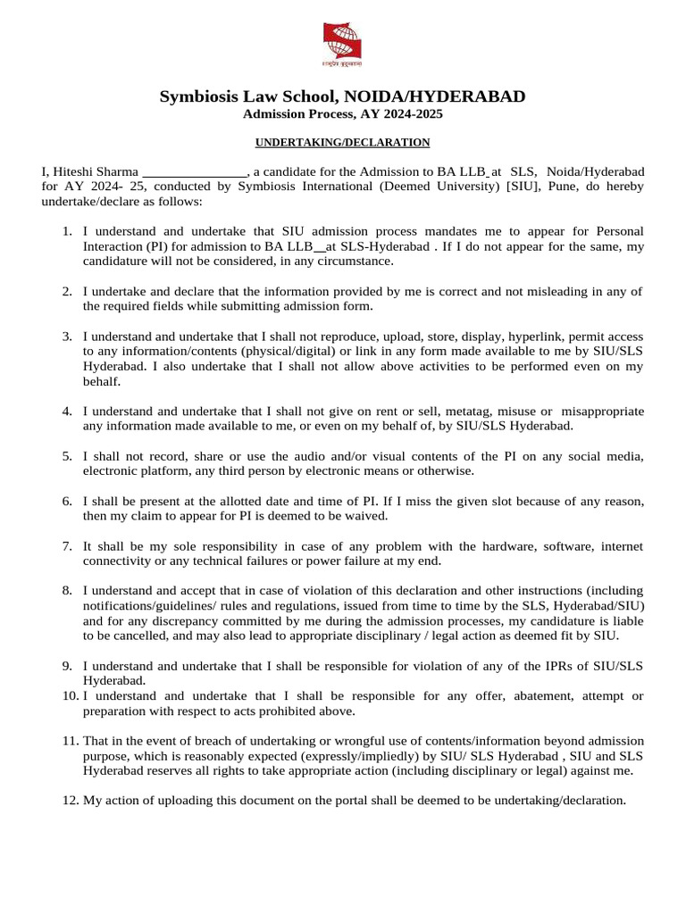 declaration hyderabad | PDF | Justice | Crime & Violence