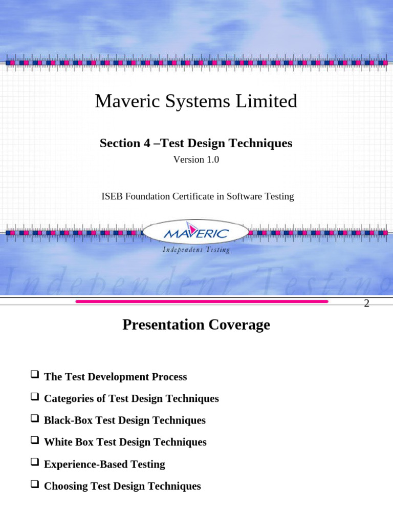 Test Design Techniques | PDF | Software Testing | Software Engineering