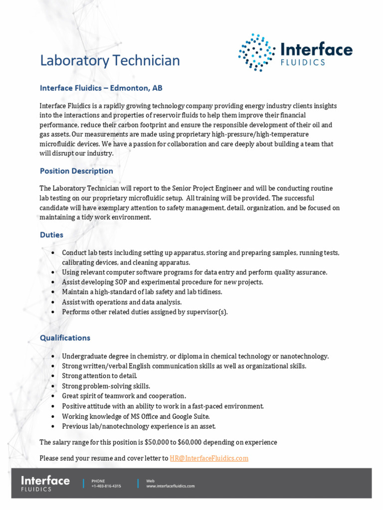 Laboratory-Technician-Job-description-Edmonton | PDF