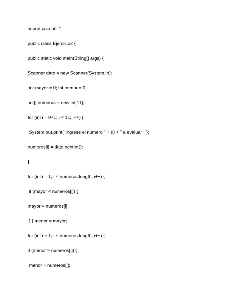 Java Program: Find Max and Min Numbers | PDF