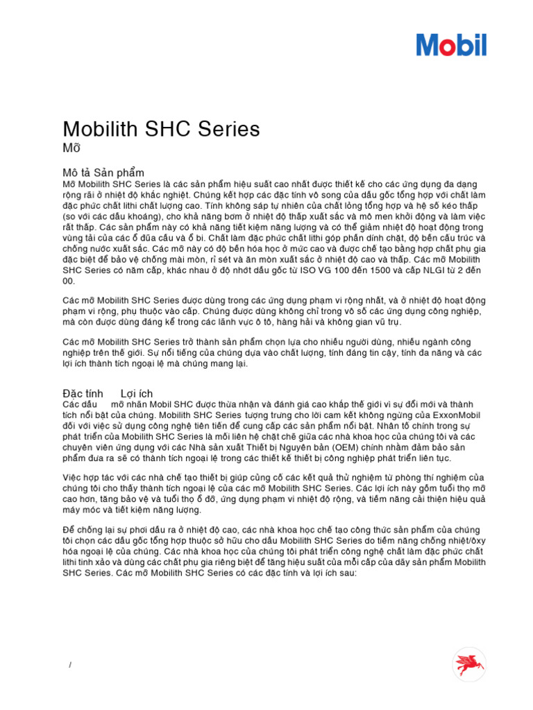 TDS - Mobil Mobilith SHC 1500 - VI | PDF