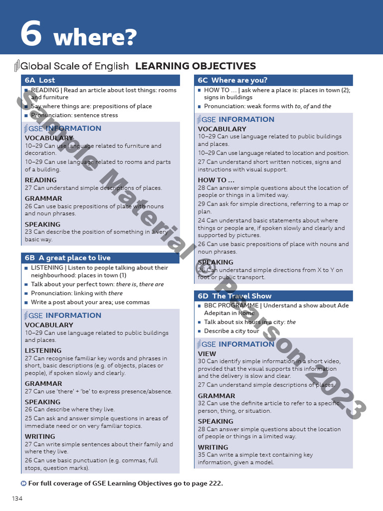 Speakout E3 A1 U6 - Teachers Book | PDF | Dyslexia | Vocabulary