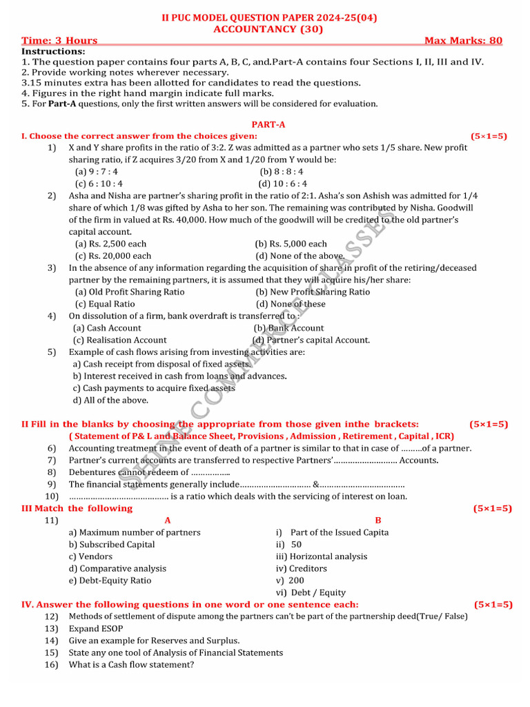 Model Question Paper-04 | PDF