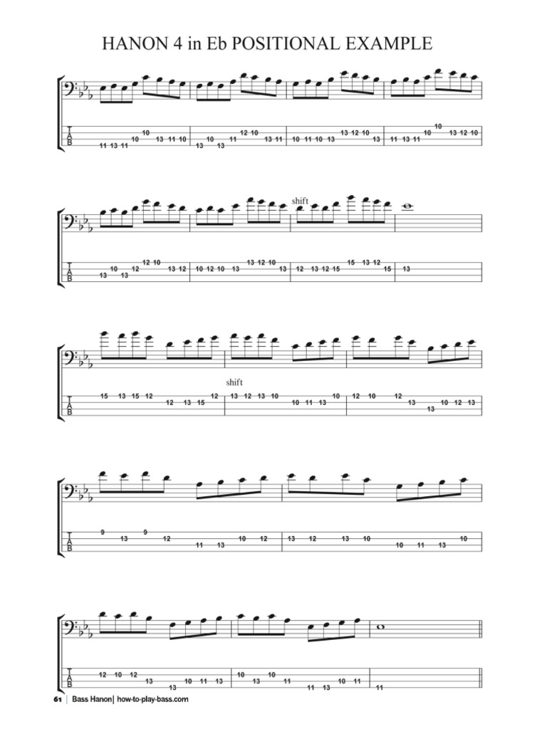 Bass Hanon No 4 | PDF