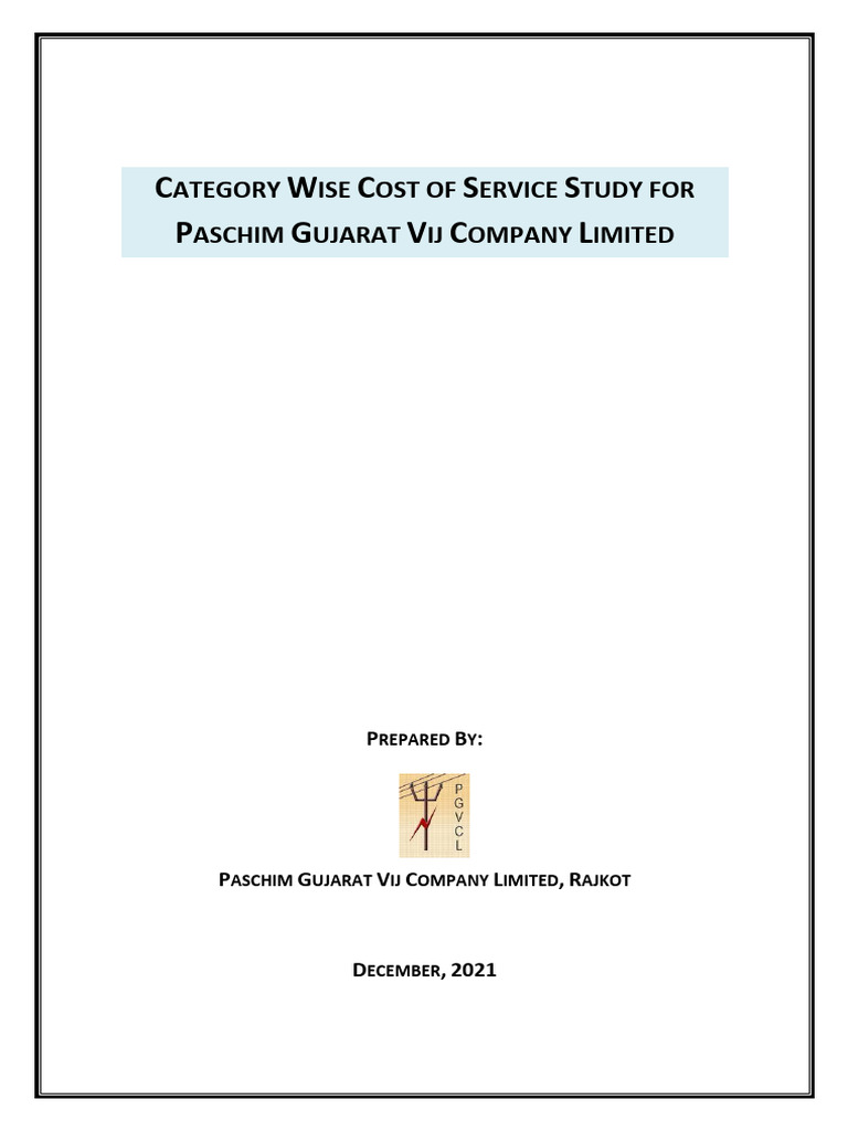 PGVCL Category Wise Cost of Service | PDF | Demand | Subsidy
