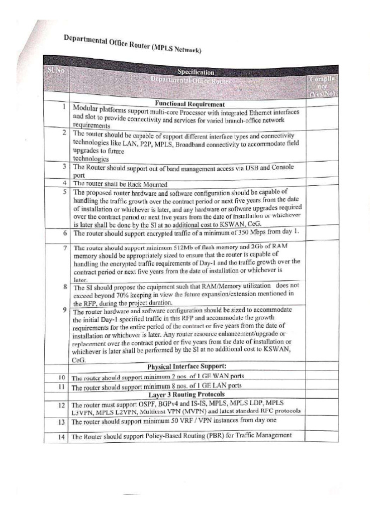 Router Specifications | PDF
