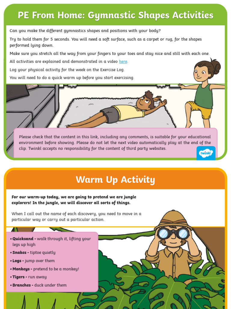 Gymnastic Shapes Practice Guide | PDF