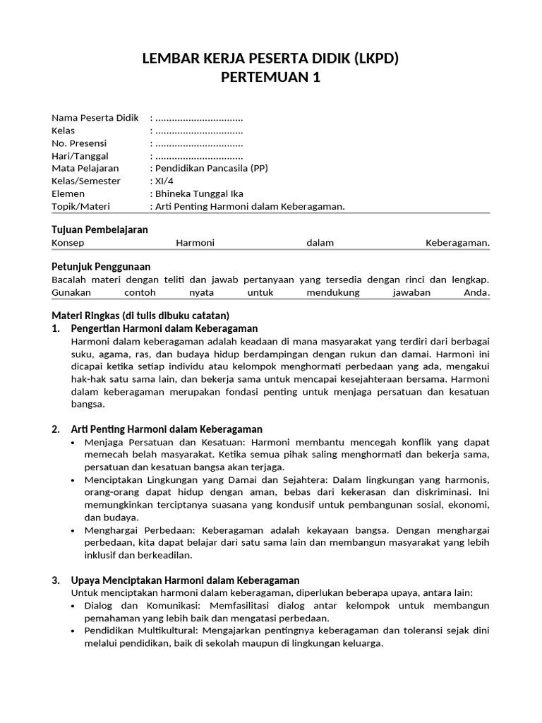 LKPD Pertemuan 1 | PDF