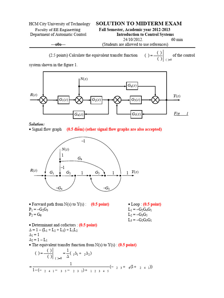 Control Systems Midterm Exam Solutions | PDF | Signal Processing | Electronics
