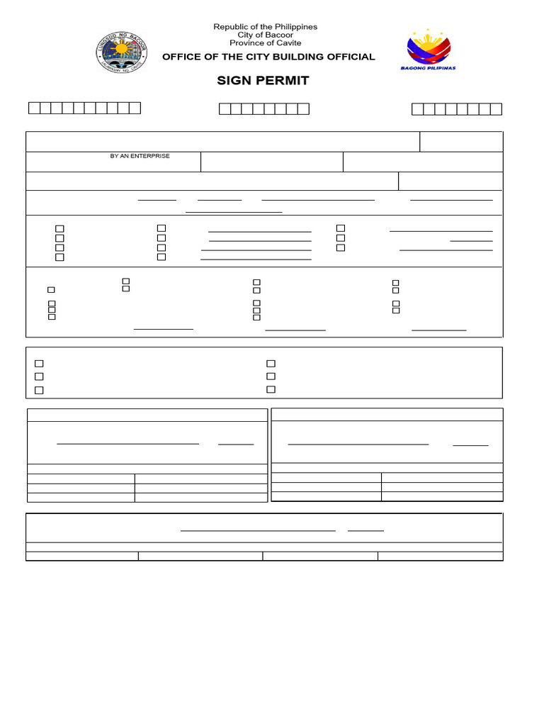 NBC FORM NO B-07 - Sign Permit Form | PDF