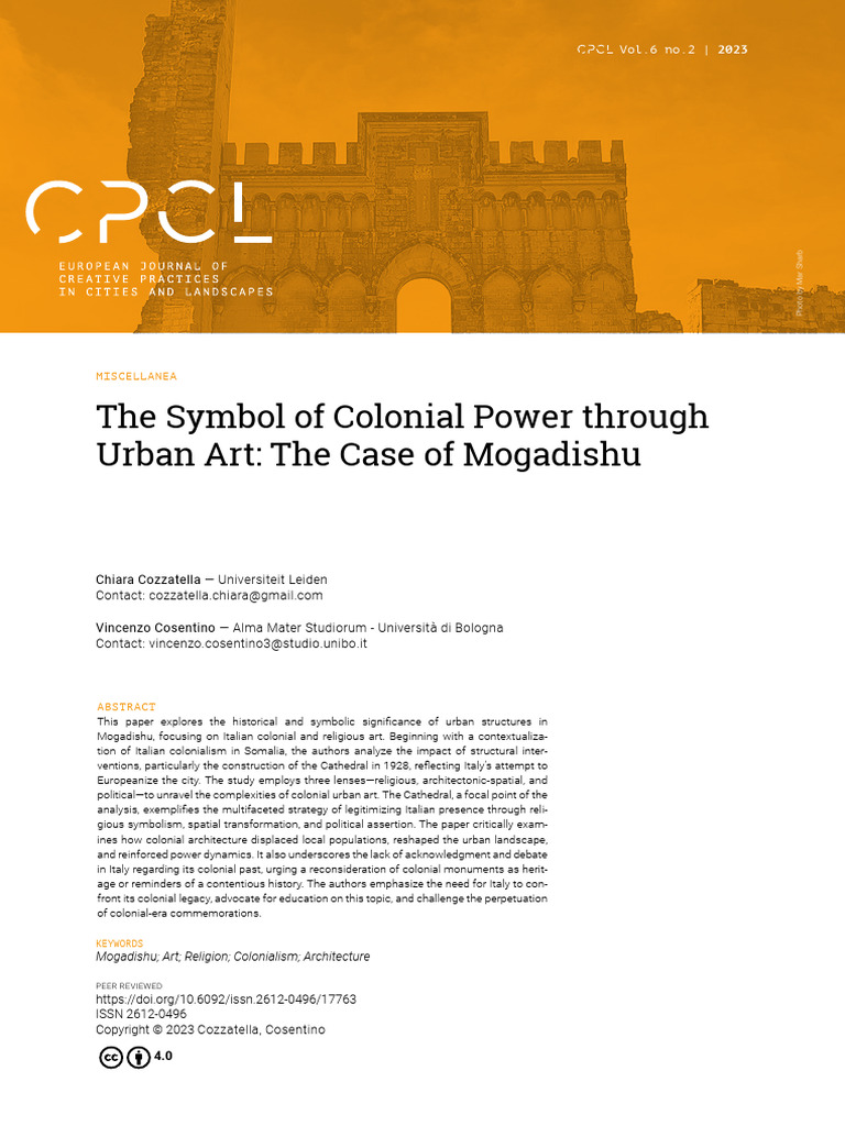 The Symbol of Colonial Power Through | PDF | Somalia | Mogadishu