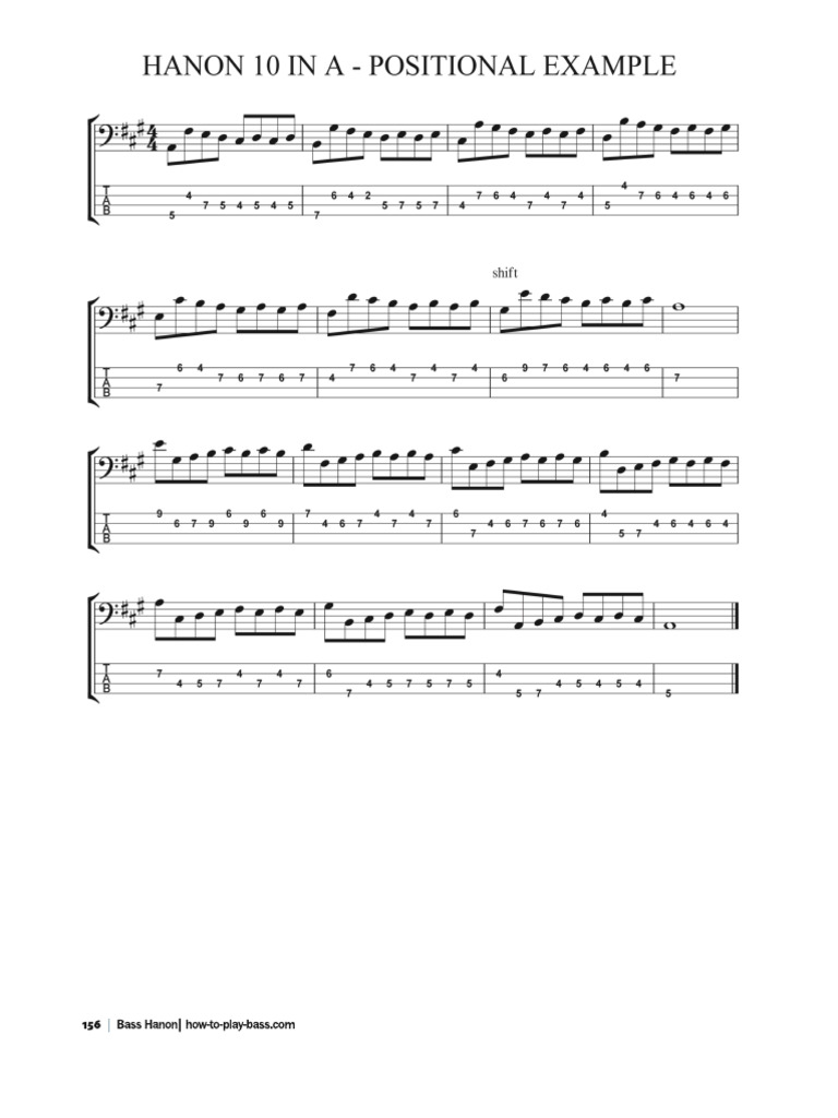 Bass Hanon No 10 | PDF