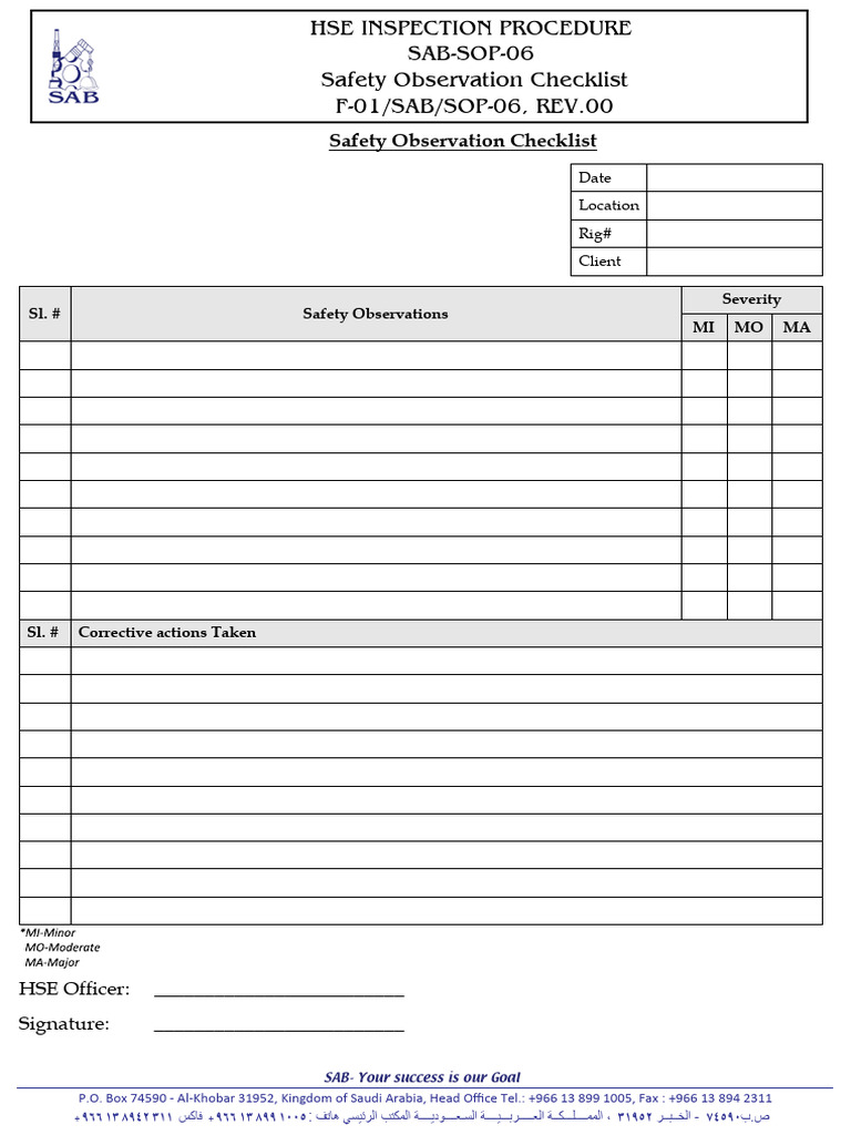Rig T-217 Safety Observation. 01-11-2024 | PDF | Road Transport | Land ...