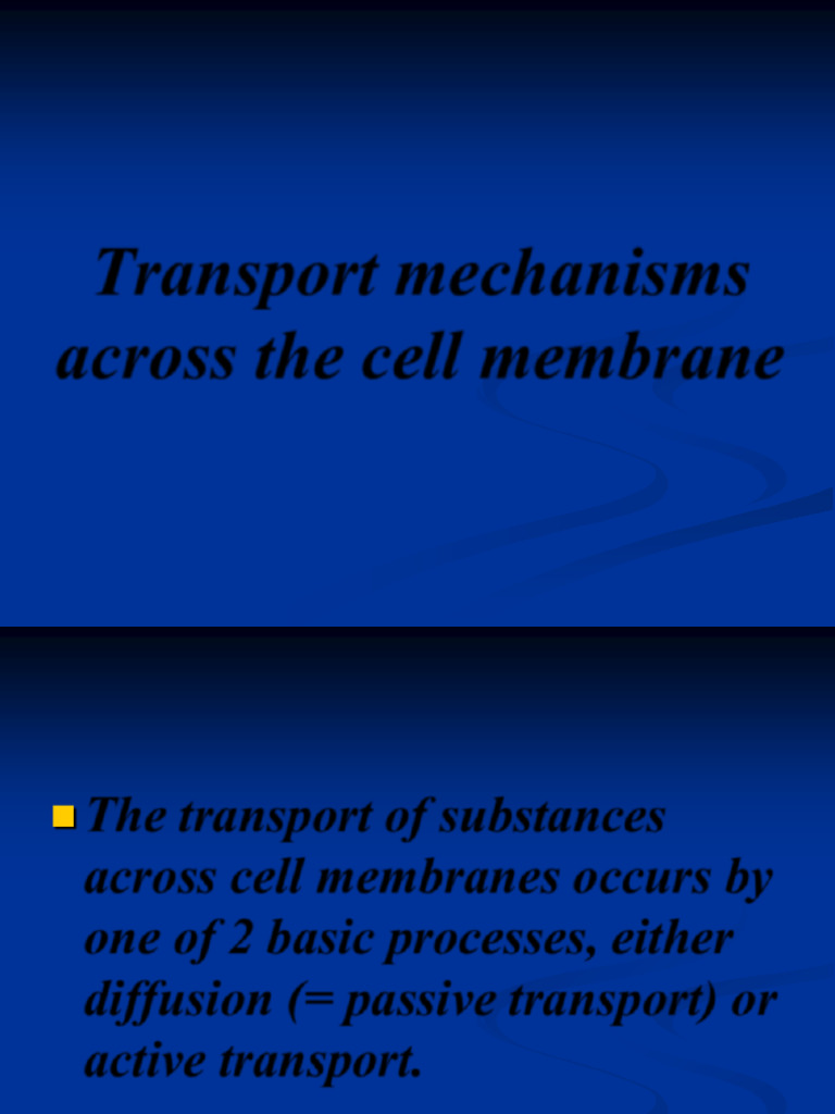 Transport of Substances | PDF