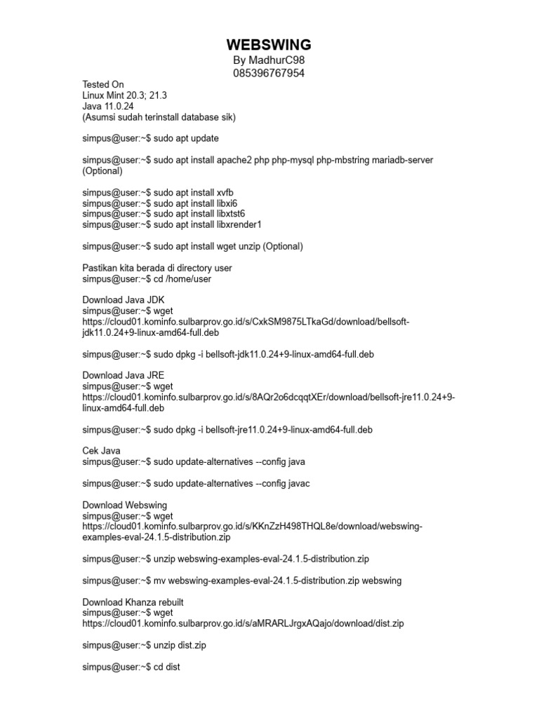 Webswing_Khanza_V1 | PDF | Sudo | Java (Bahasa Pemrograman)