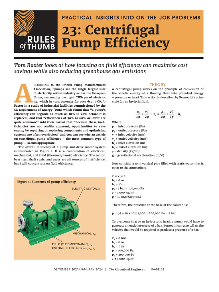 Centrifugal Pump Efficiency | PDF