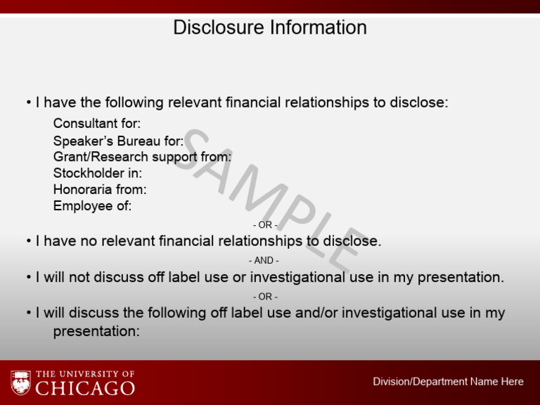 Sample Disclosure Slide | PDF