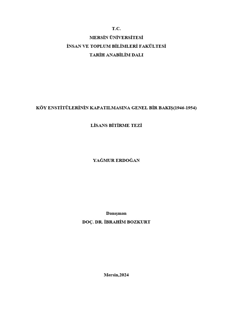 Yağmur Erdoğan Bitirme Tezi | PDF