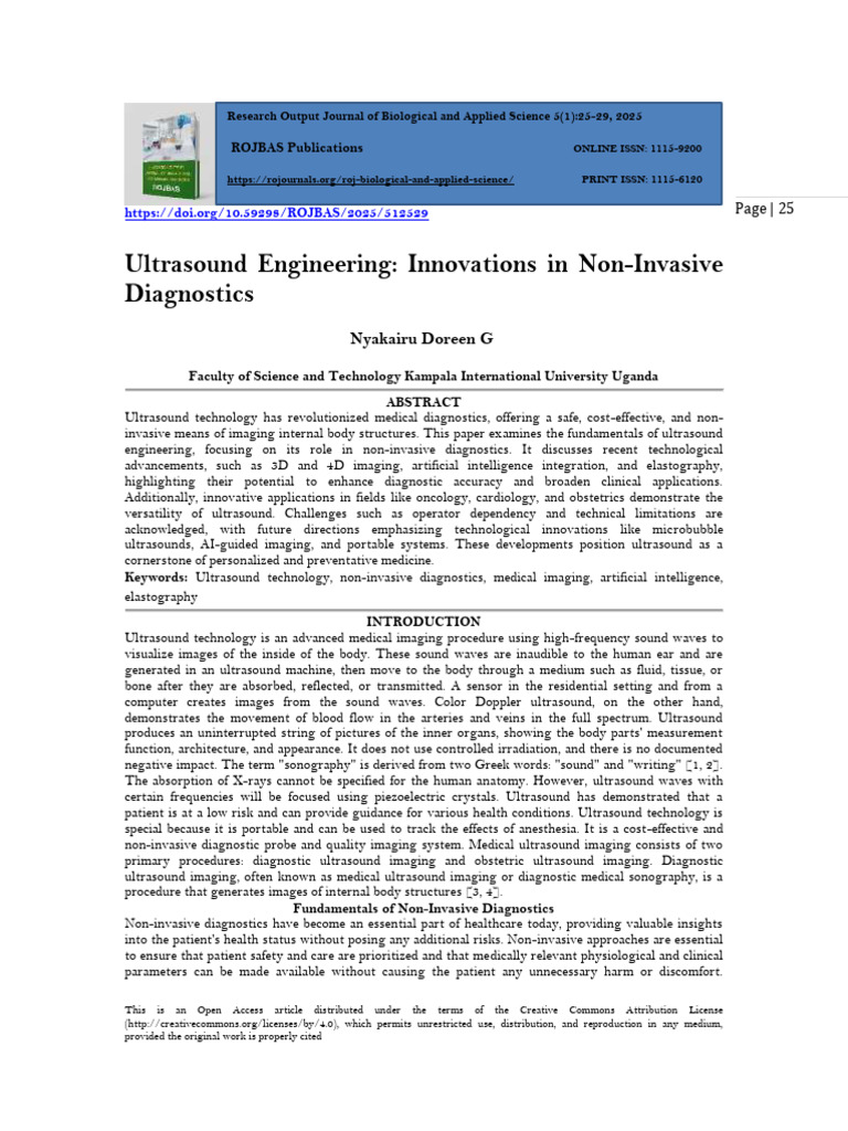 Ultrasound Engineering: Innovations in Non-Invasive Diagnostics (WWW ...