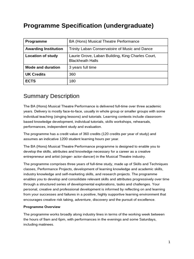 BAMT Programme Specification September 2024 Onwards | PDF | Educational ...