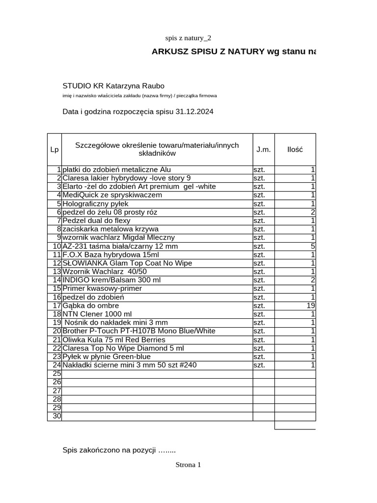 arkusz_spisu_z_natury_3_12461(3) Katarzyna Raubo (2) | PDF