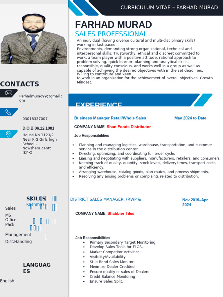 FARHAD MURAD CV Updated | PDF | Performance Indicator | Business