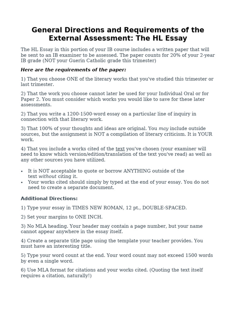 HL Essay Directions 2020 | PDF | Essays | Knowledge