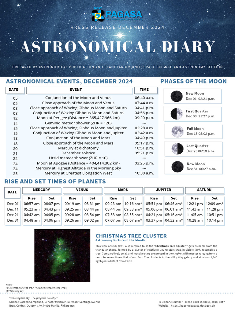 12 Astro Diary Press Release December 2024 | PDF | Galaxy | Astronomical Objects