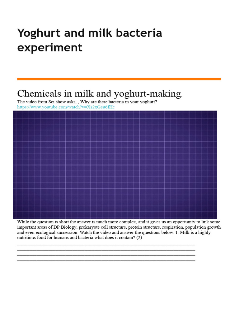 Yoghurt Bacteria and Fermentation Process | PDF | Milk | Yogurt