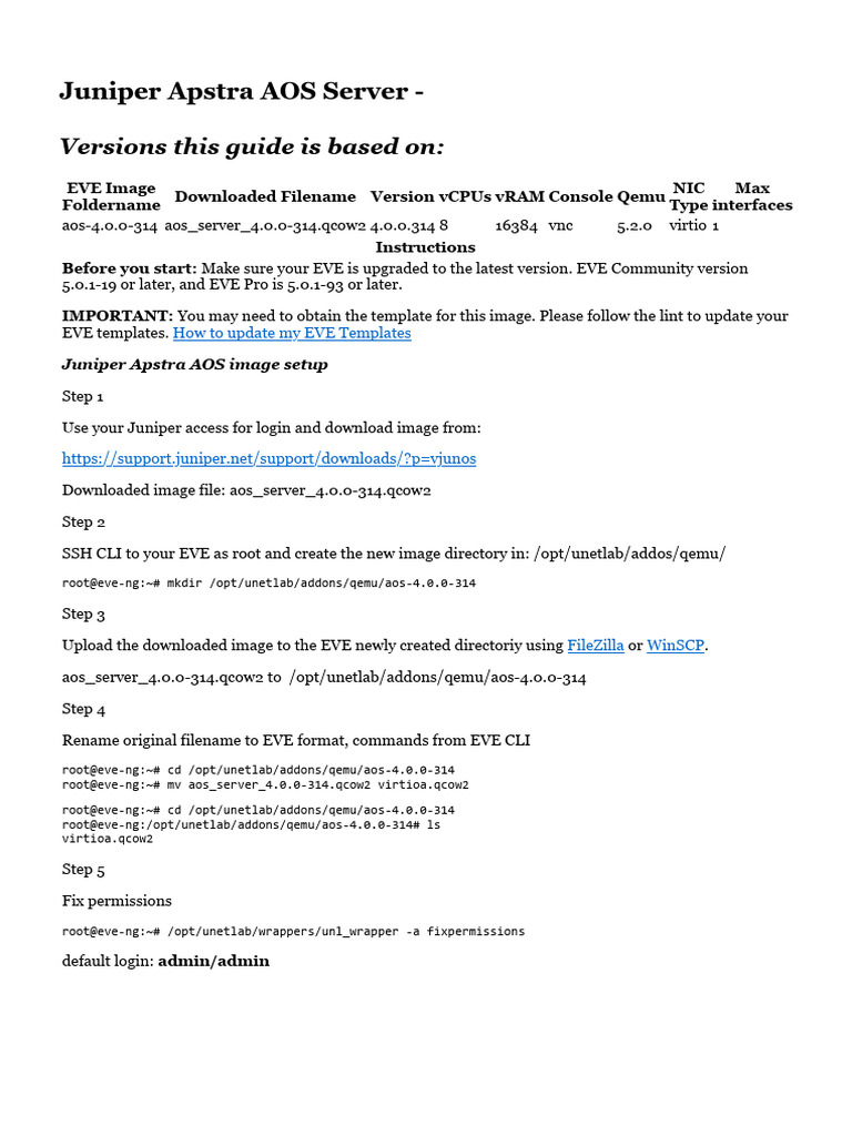 Juniper Apstra AOS Setup Guide | PDF