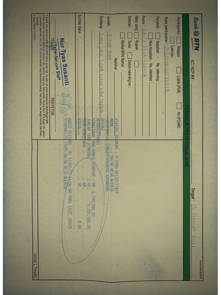 6 2010631239952 Bukti Pembayaran Ukt | PDF
