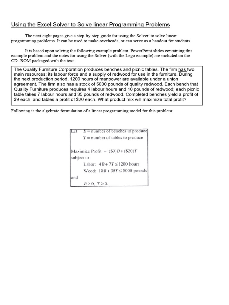 Solver Guideline | PDF | Mathematical Optimization | Spreadsheet