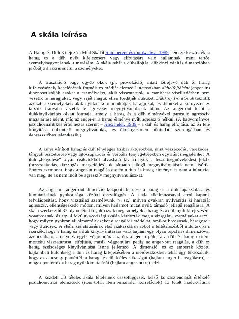 Anger Scale Leírás | PDF