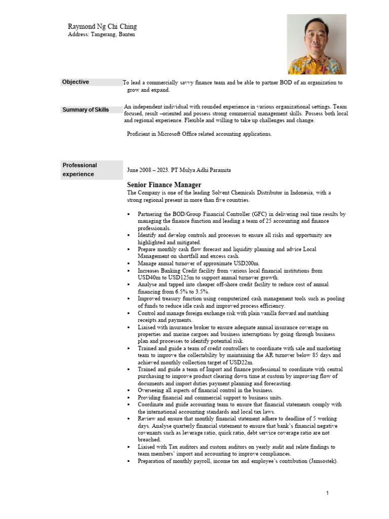 Resume Sum Pak Raymond Terbaru | PDF | Audit | Accounting