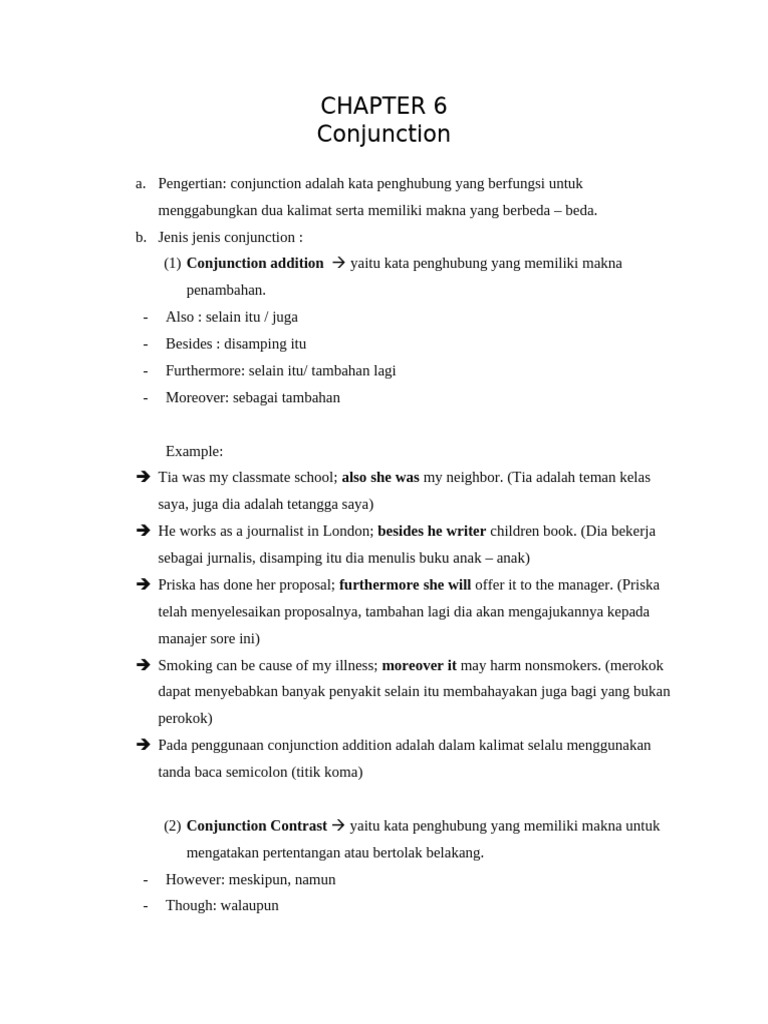 CHAPTER 6 (CONJUNCTION) | PDF