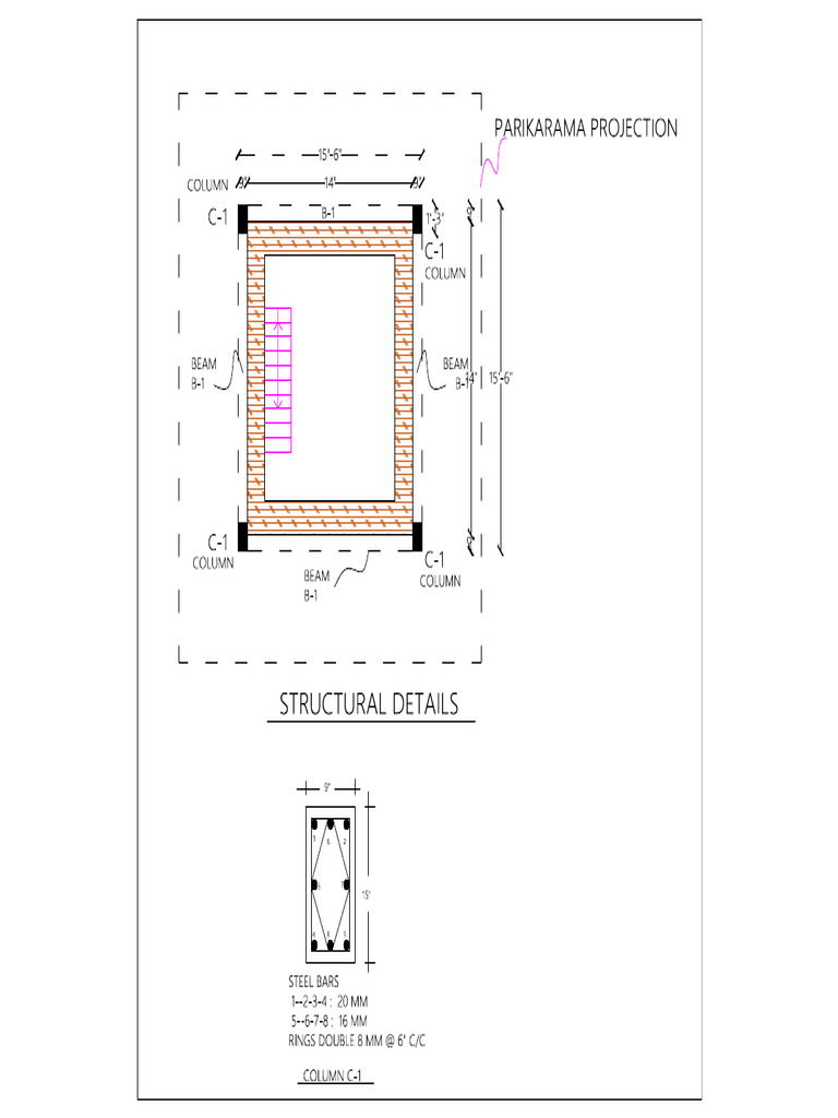 Jamu Mandir Column Drawings | PDF