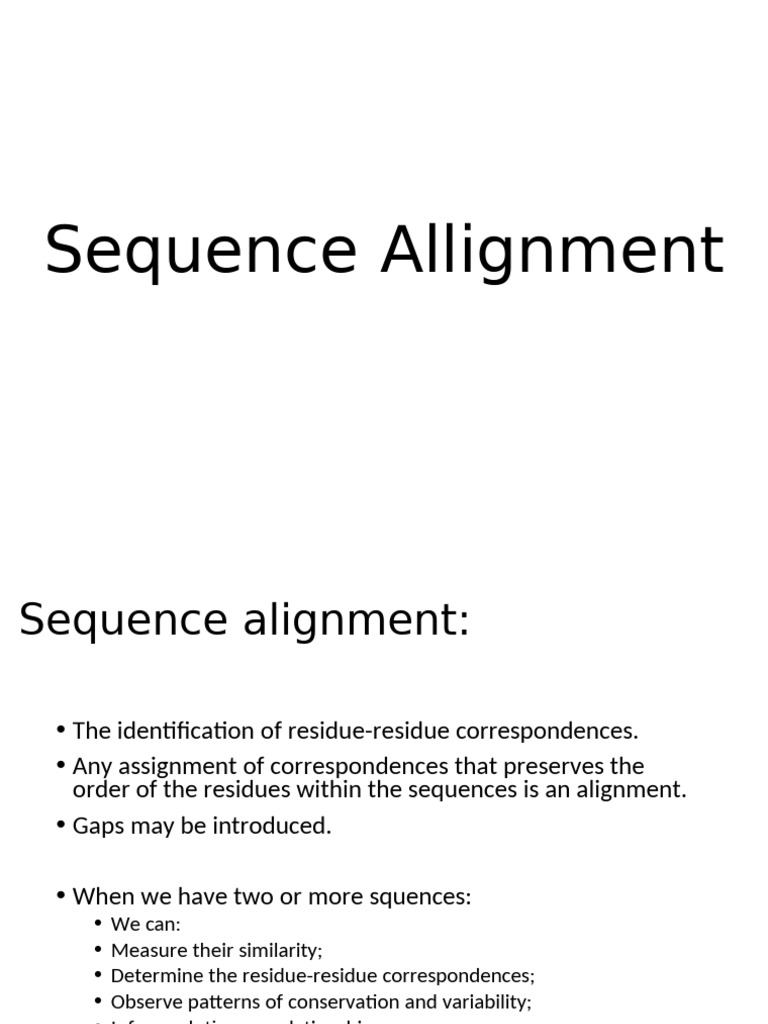 Bioinfo Ders 7 ALLIGNMENT - 1 | PDF | Sequence Alignment | Nucleic Acid Sequence
