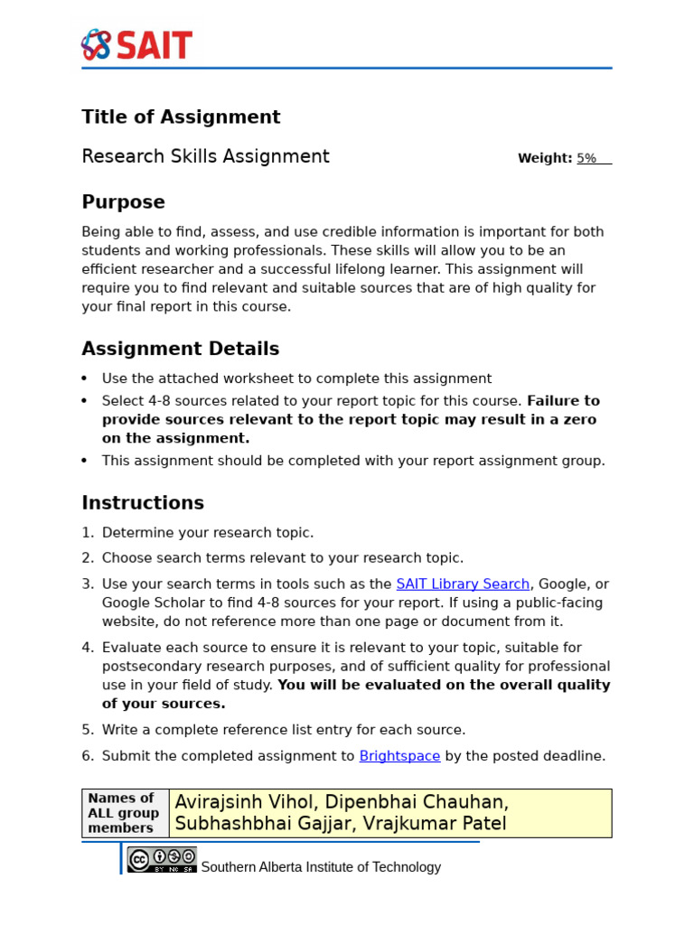 Reference List Assignment v1.0 | PDF