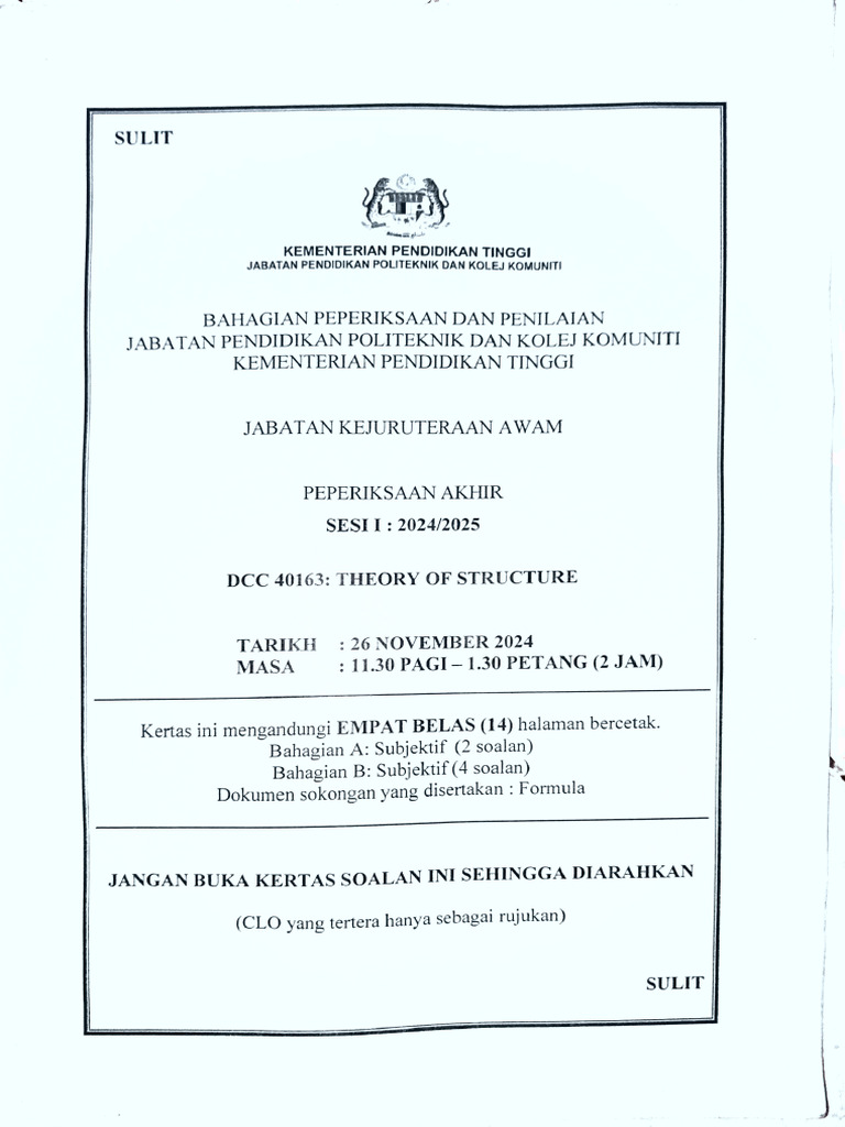 TOS Final Exam Sesi 1 2024 - 2025 | PDF