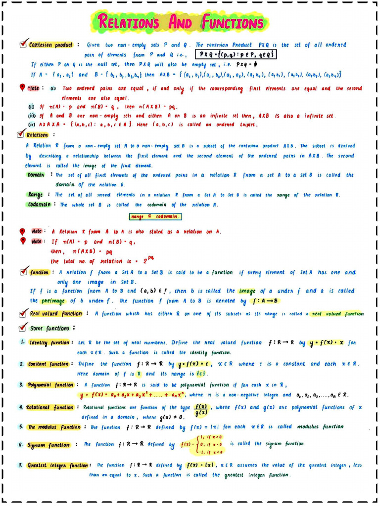 Relations and Functions | PDF