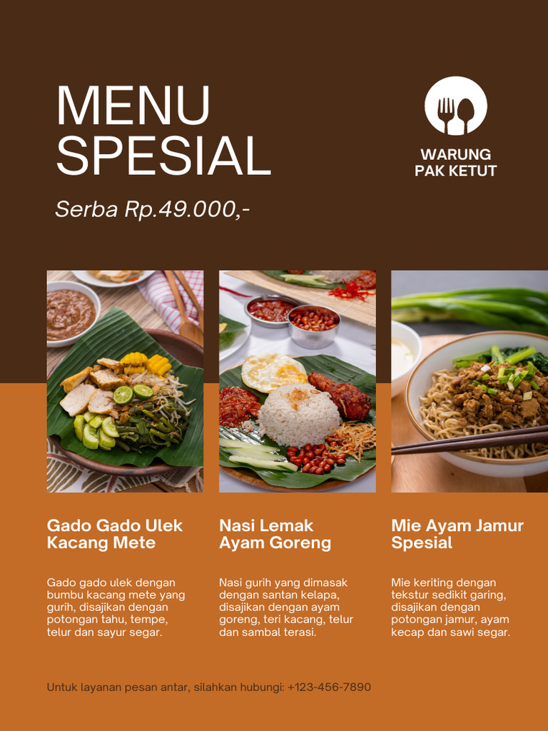 Promo Menu Spesial Restoran Flyer A4 | PDF