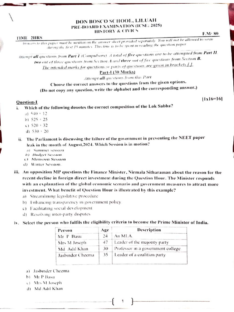 Pre Boards Paperd | PDF