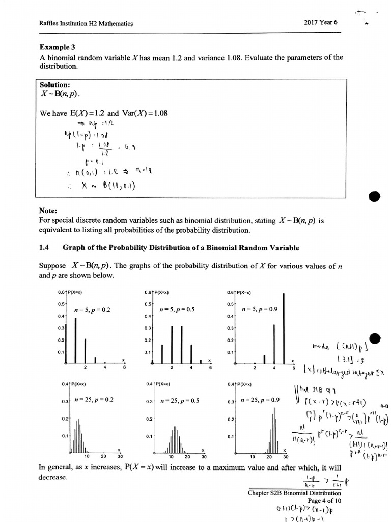 S2B Binomial Distribution Notes (Dragged) 3 | PDF