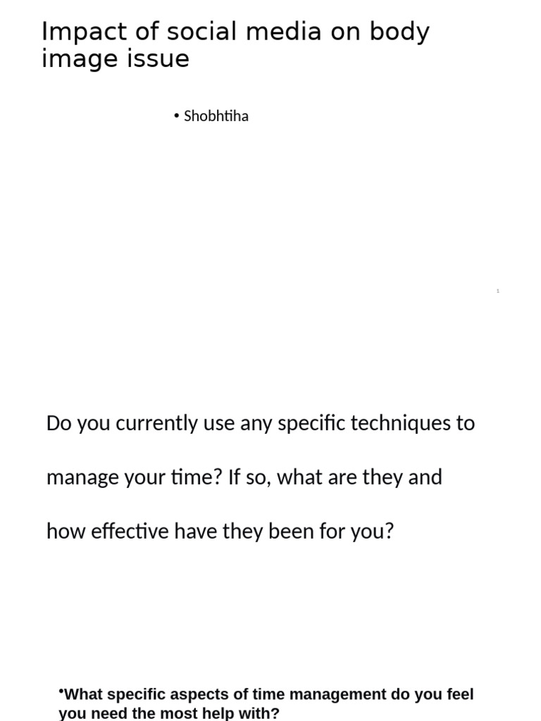 Body Image - Social Media Influence | PDF