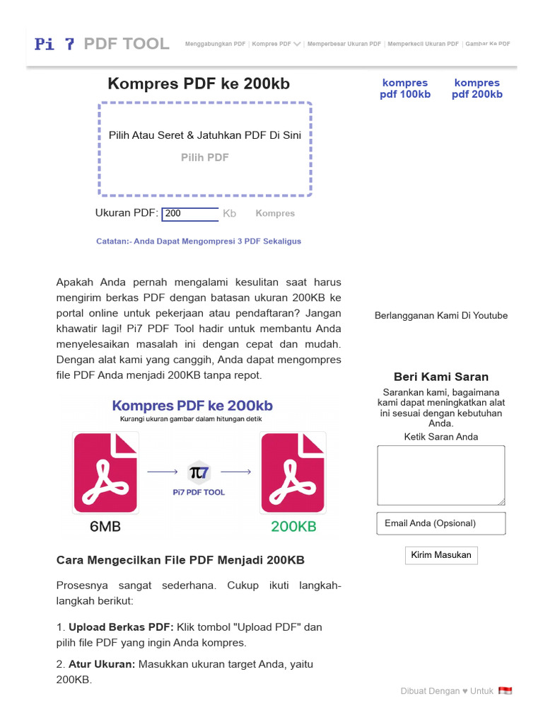 Kompres PDF 200KB Gratis Online | PDF