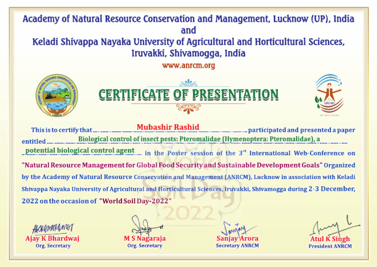 Mubashir Rashid Anrcm Certificate | PDF