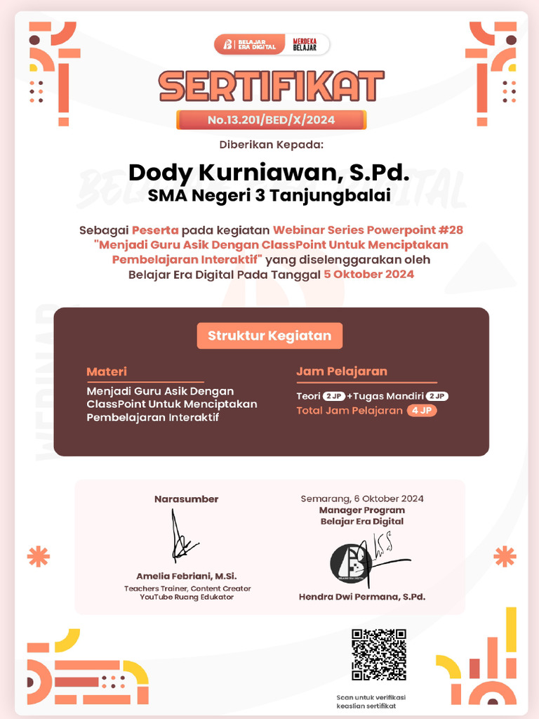 sertifikat_Dody Kurniawan, S.Pd. | PDF