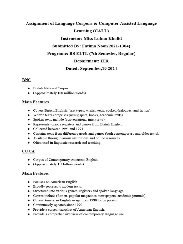 CALL Assignment of Forms | PDF